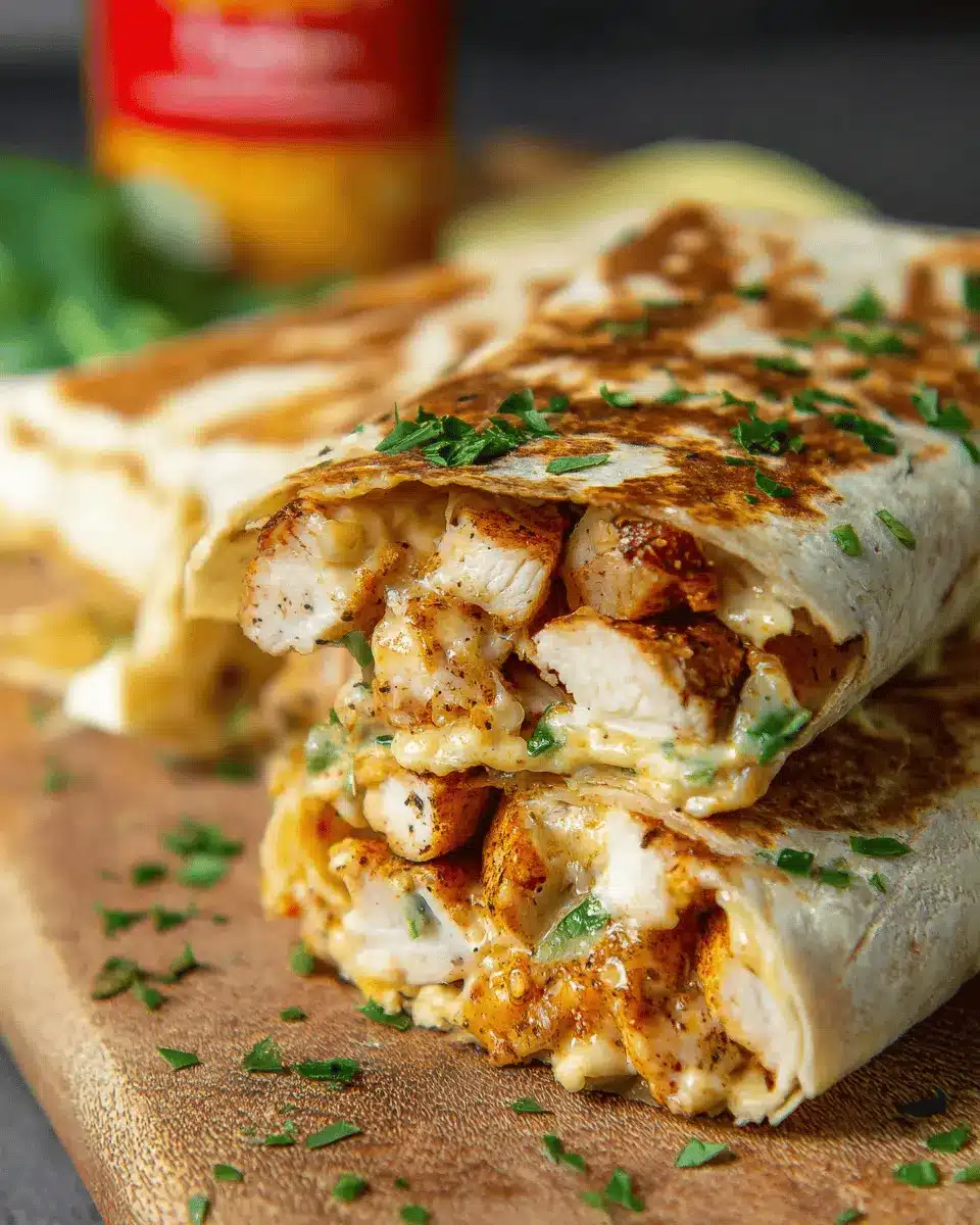 cheesy chicken wraps